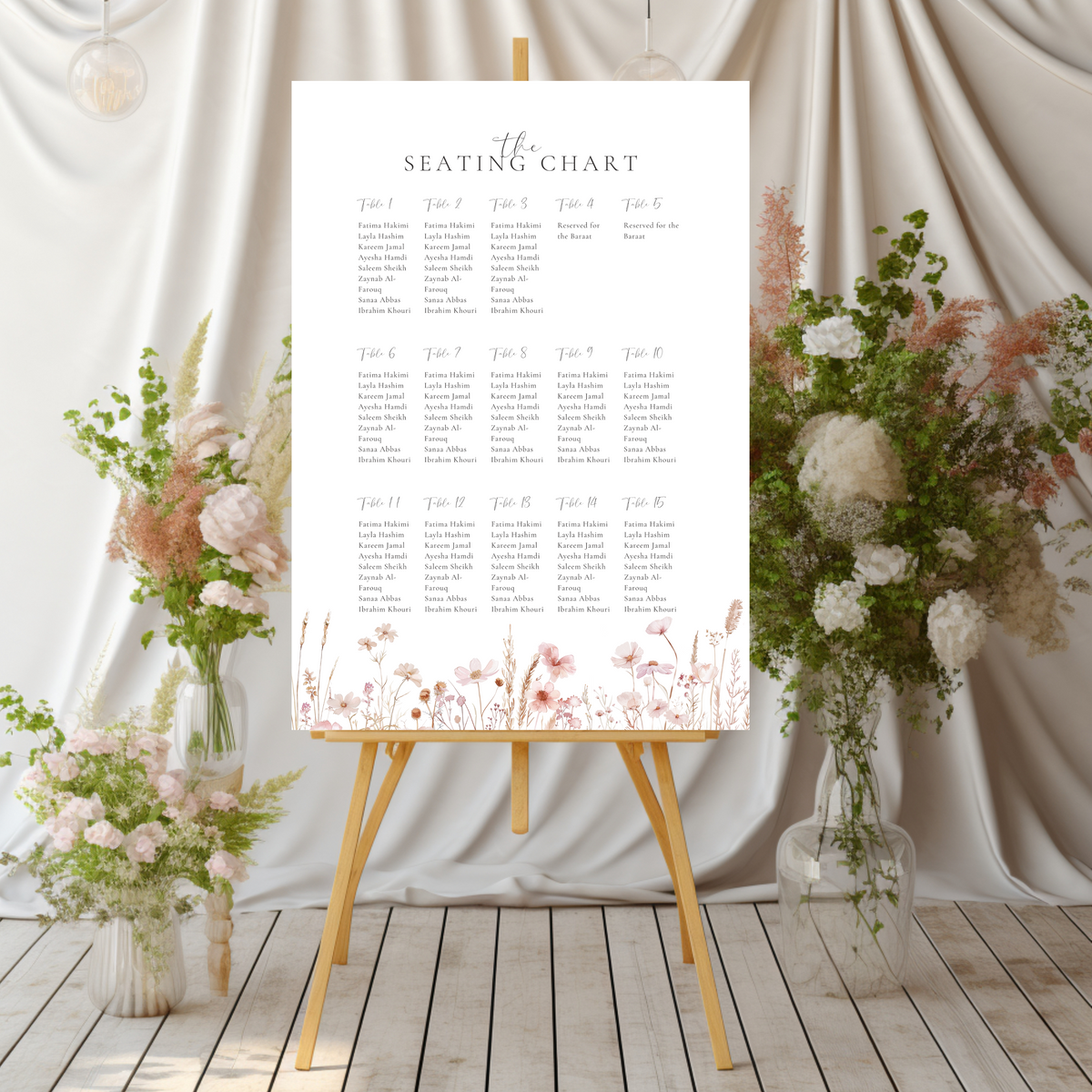 Spring Seating Chart Template – Halimah